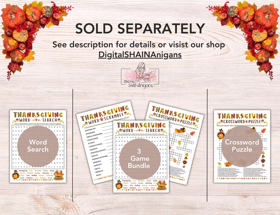 Thanksgiving Word Scramble Game Printable, Thanksgiving Party Game ...