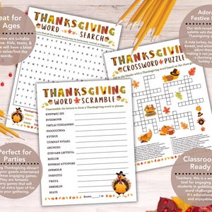 Thanksgiving 3 Game Bundle, Printable Thanksgiving Game, Thanksgiving ...