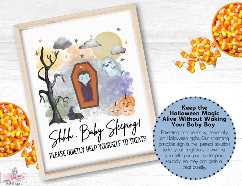 Shhh Baby is Sleeping Sign, Please Quietly Help Yourself to Treats ...