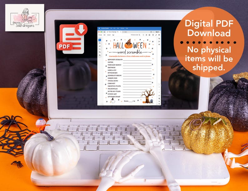 Halloween Word Scramble Game Printable, Halloween Party Game for Kids ...