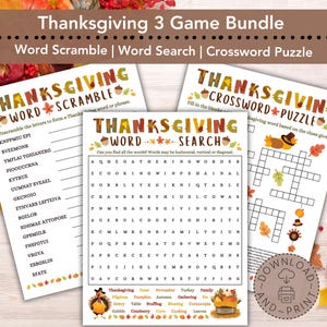 Thanksgiving 3 Game Bundle, Printable Thanksgiving Game, Thanksgiving ...