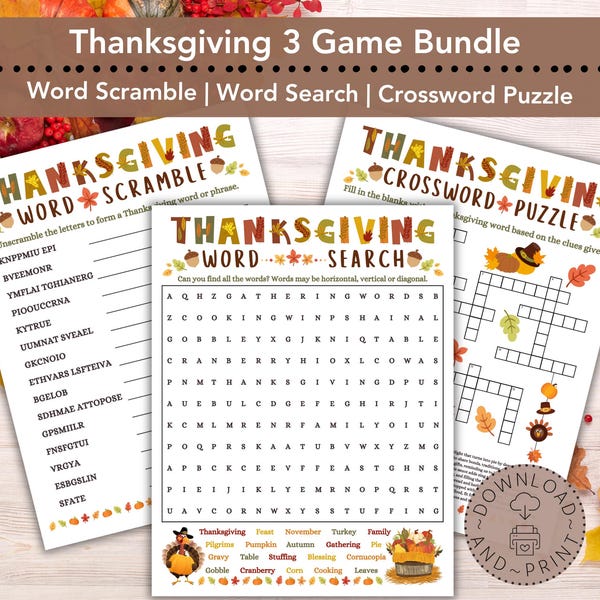 Thanksgiving Word Scramble - Etsy