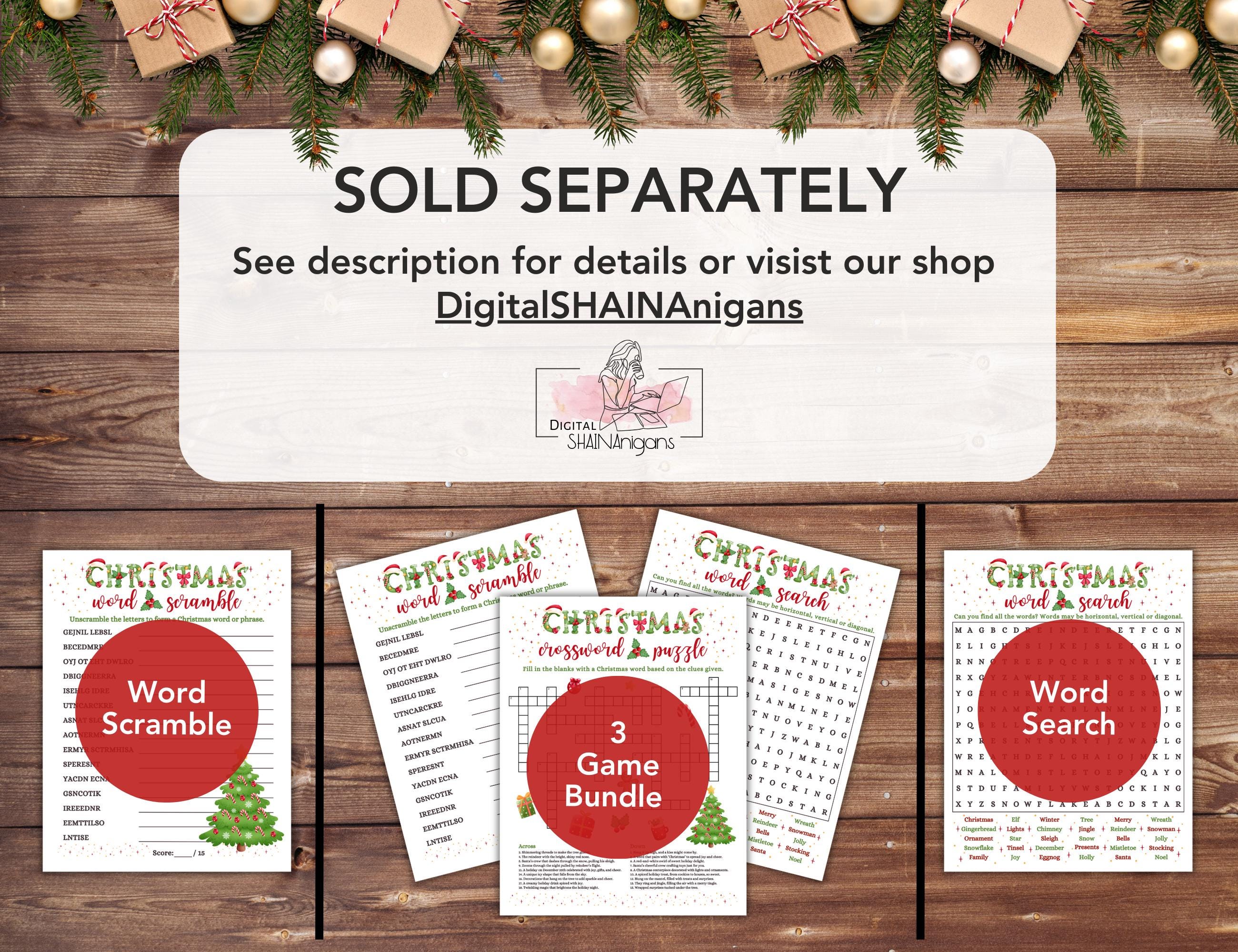 Christmas Crossword Puzzle Game Printable for Kids and Adults ...