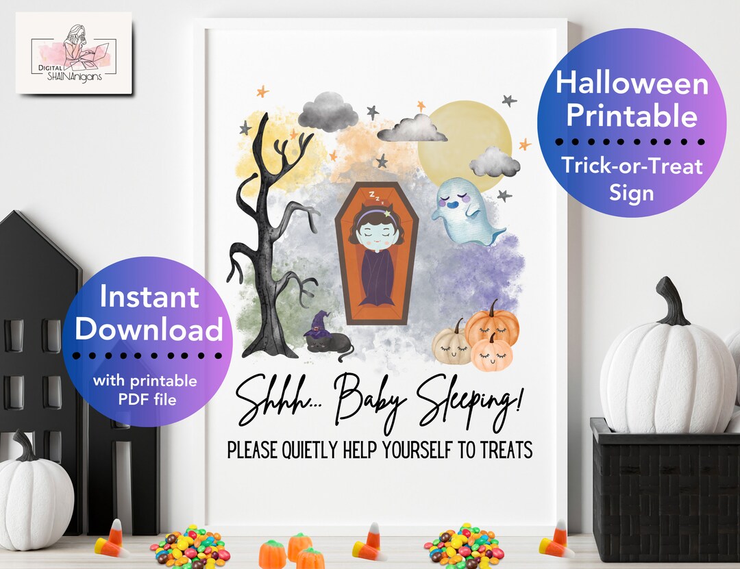 Shhh Baby is Sleeping Sign, Please Quietly Help Yourself to Treats ...