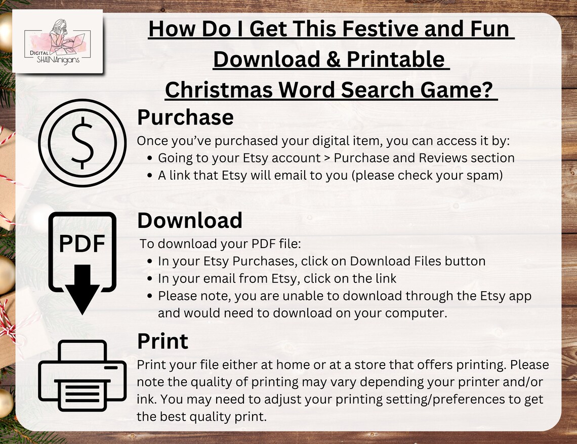 Christmas Word Search Game Printable, Christmas Party Game, Word Search ...