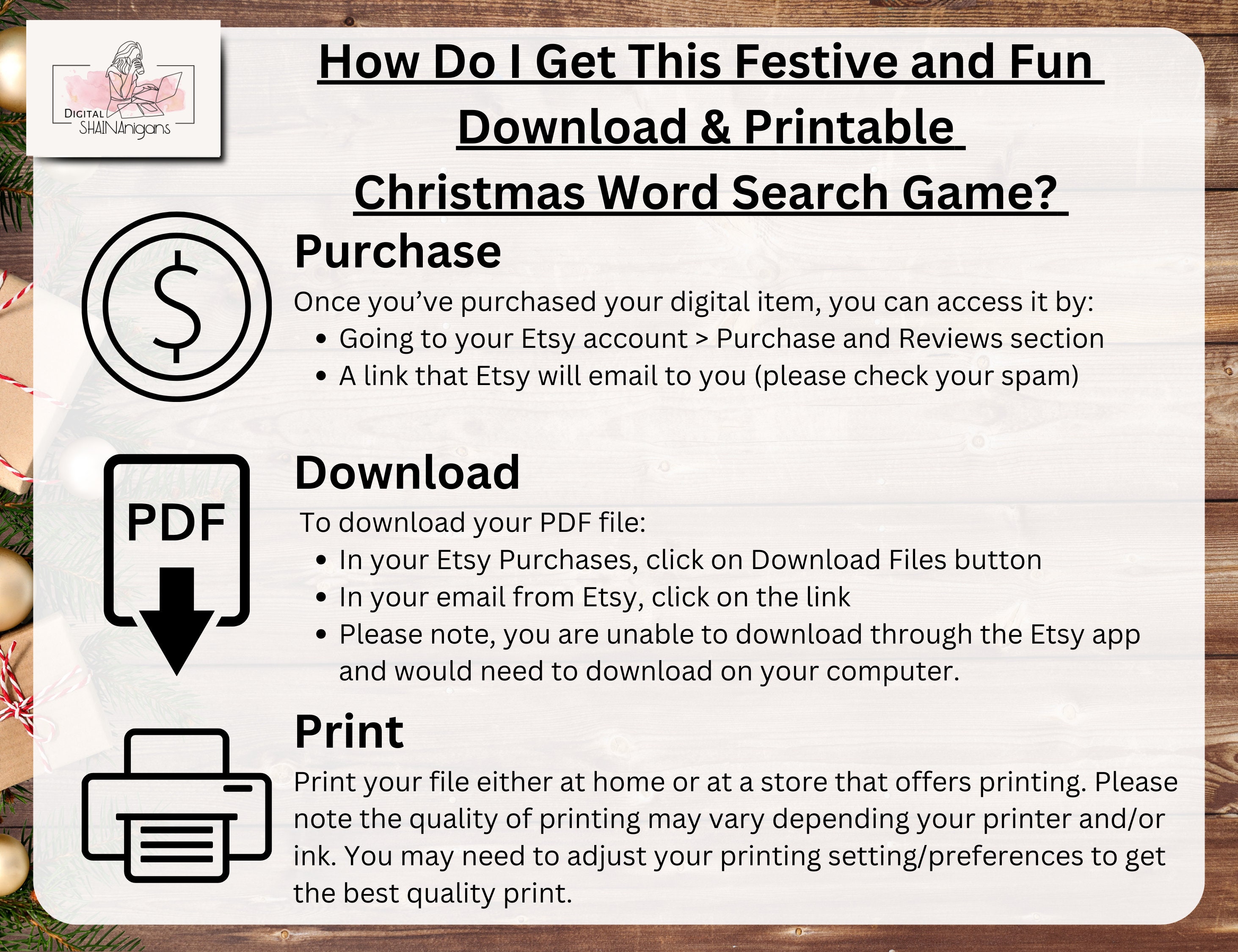 Christmas Word Search Game Printable, Christmas Party Game, Word Search ...
