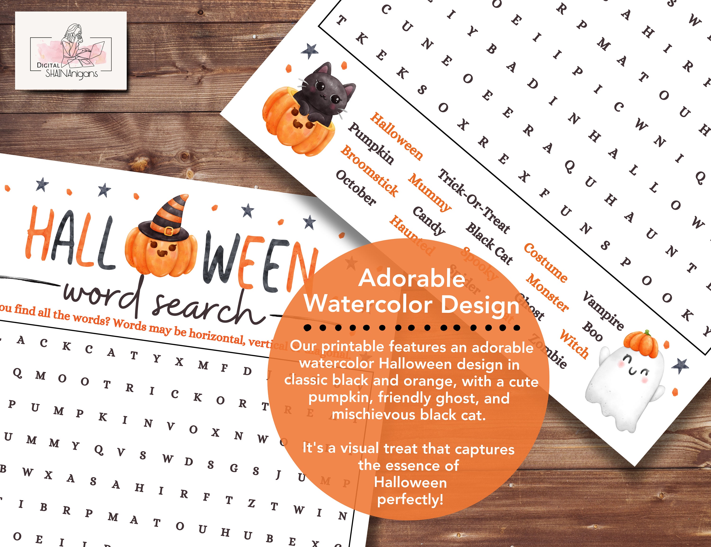 Halloween Word Search Game Printable for Kids and Adults - Etsy
