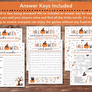 Halloween 3 Game Bundle, Printable Halloween Games, Halloween Word ...