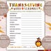 Thanksgiving Word Scramble Game Printable, Thanksgiving Party Game ...