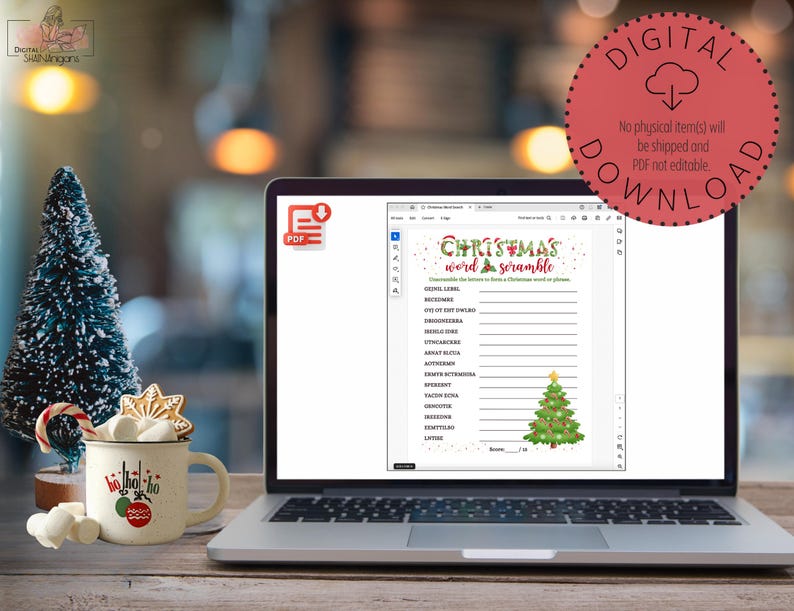 Christmas Word Scramble Game Printable, Christmas Party Game, Word ...