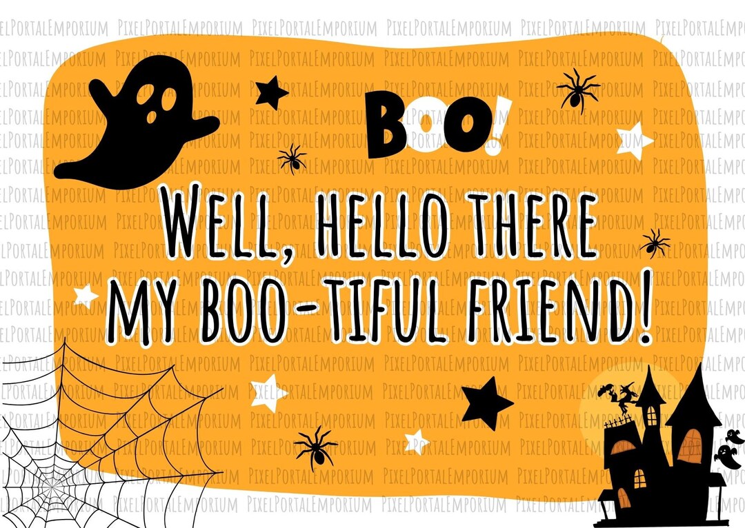 My Boo-tiful Friend Digital Printable Halloween Card PNG - Etsy
