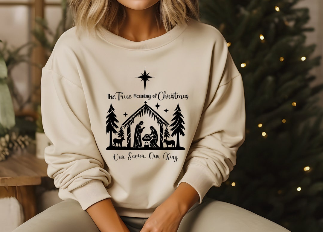 Christian Sweatshirt | Nativity Scene Sweatshirt | Christmas Nativity ...