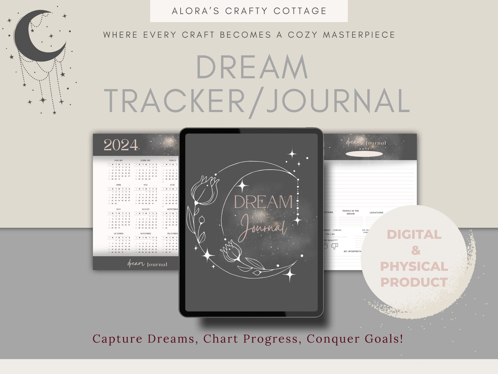 Digital Dream Journal Printable | Daily Dream Tracker | Digital Sleep ...