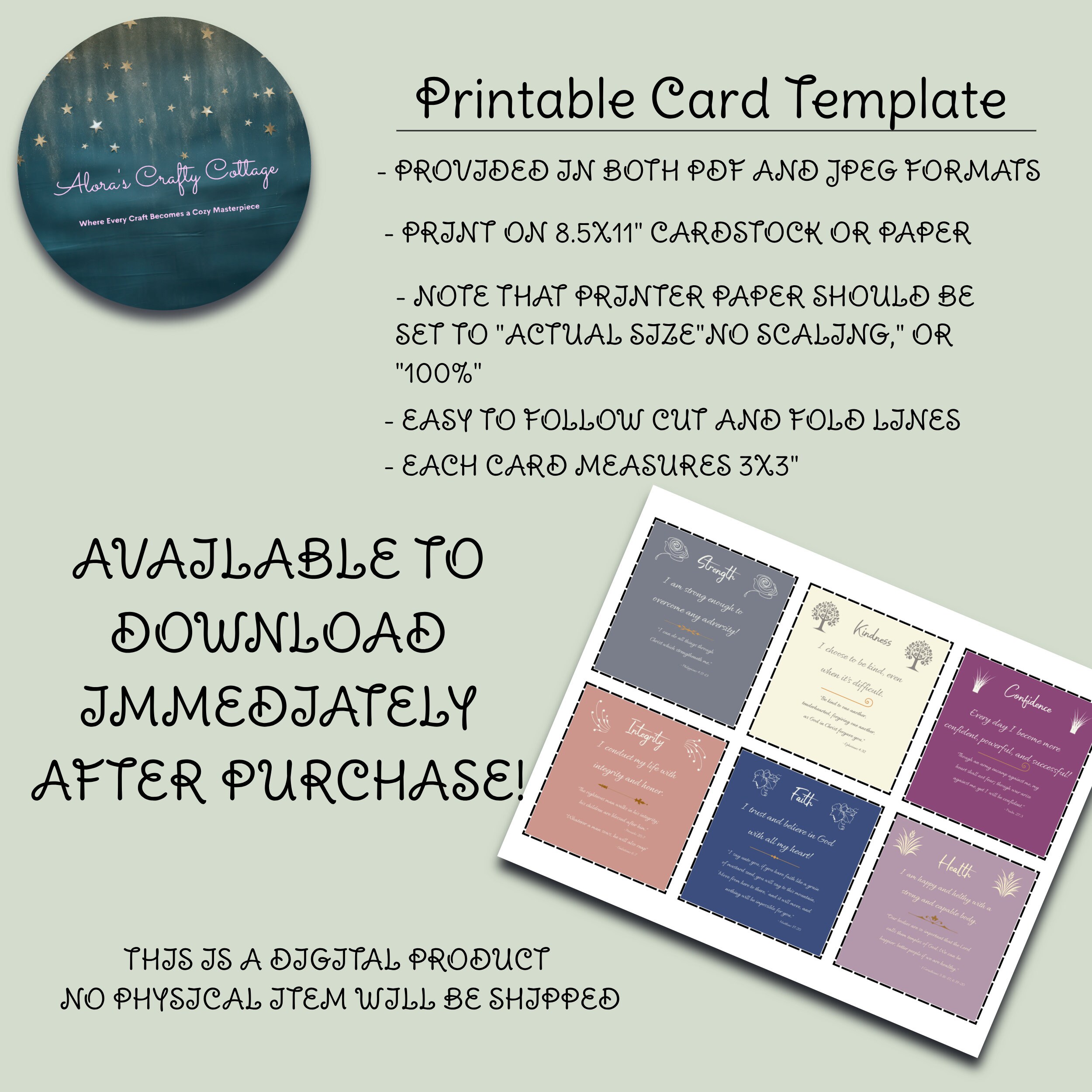 Divine Blessings Affirmation Cards 24 Spiritual, Religious, Christian ...