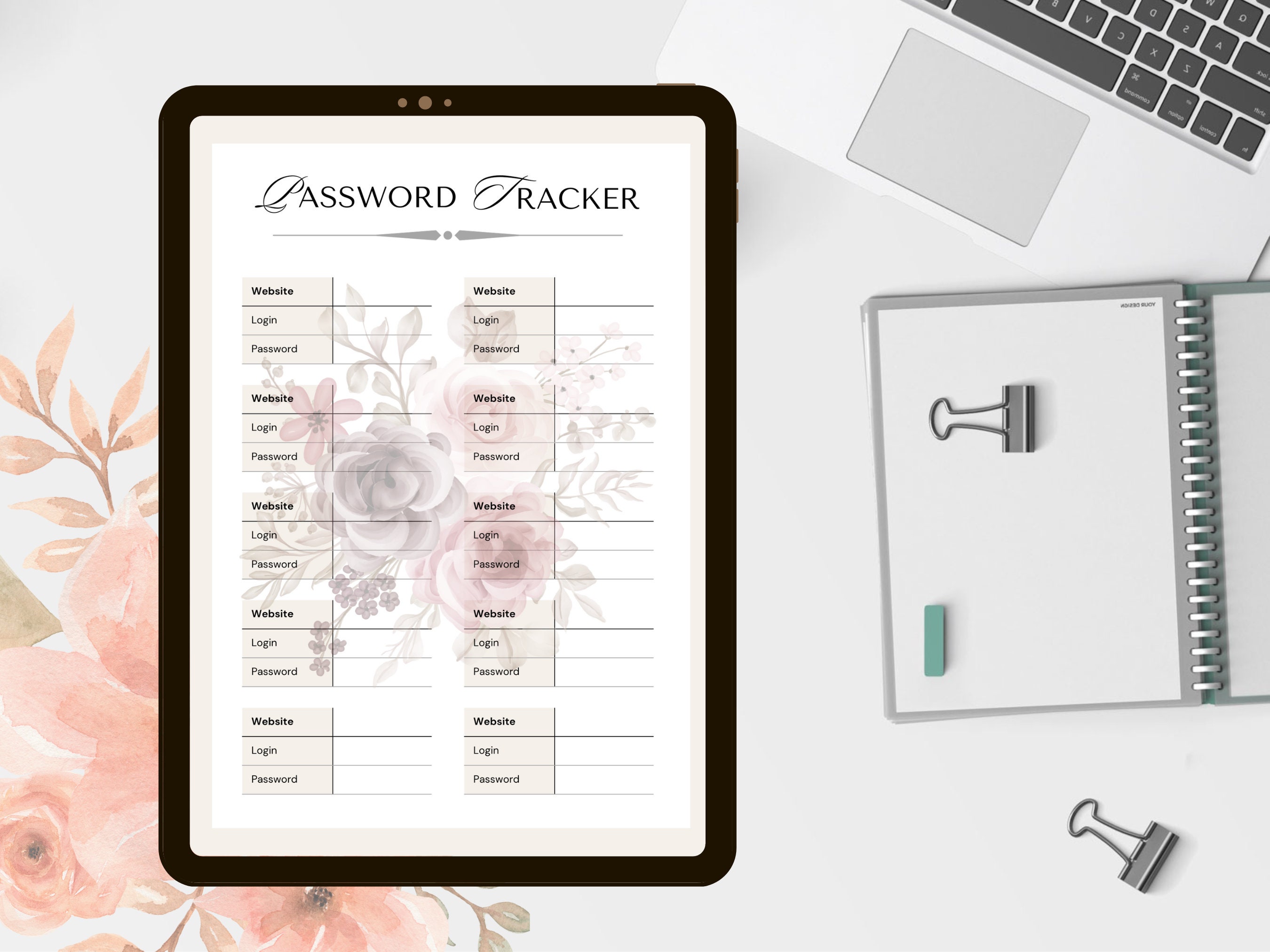 Password Tracker Password Sheet Password Journal Book Password Template ...