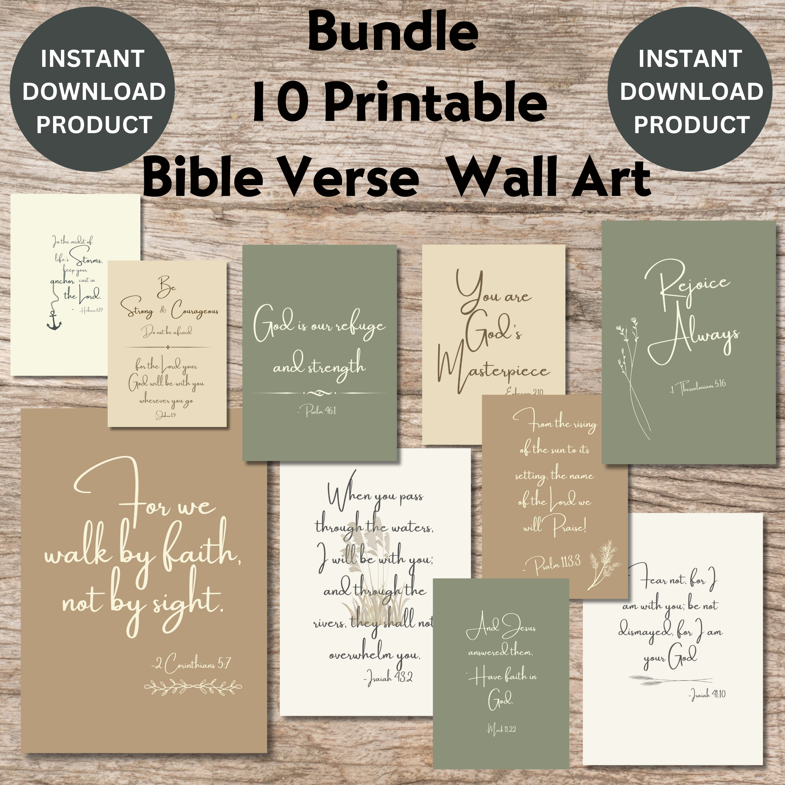 Rustic Christian Wall Art: Boho Bible Verse Print (digital Download ...