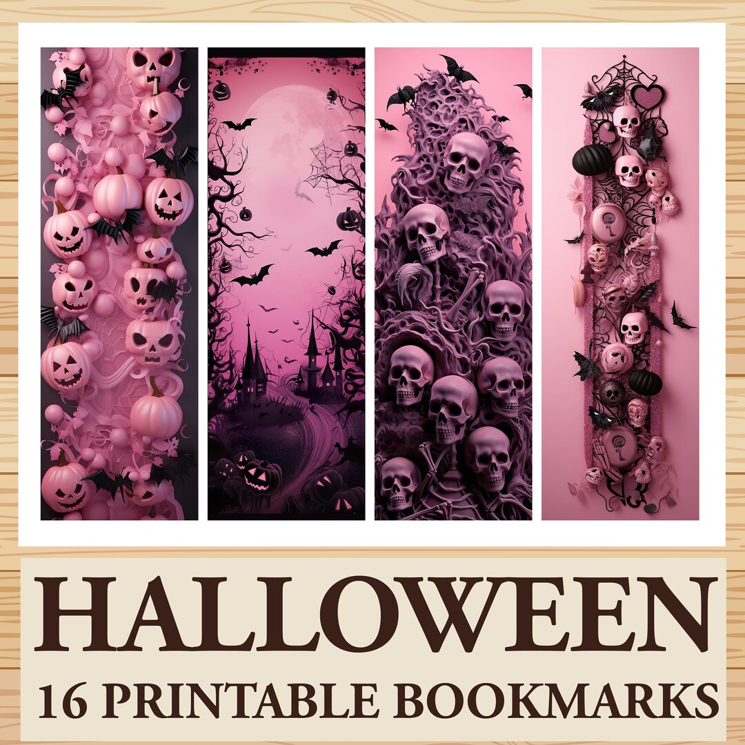 16 Halloween Printable Bookmarks Digital Download Bookmark - Etsy