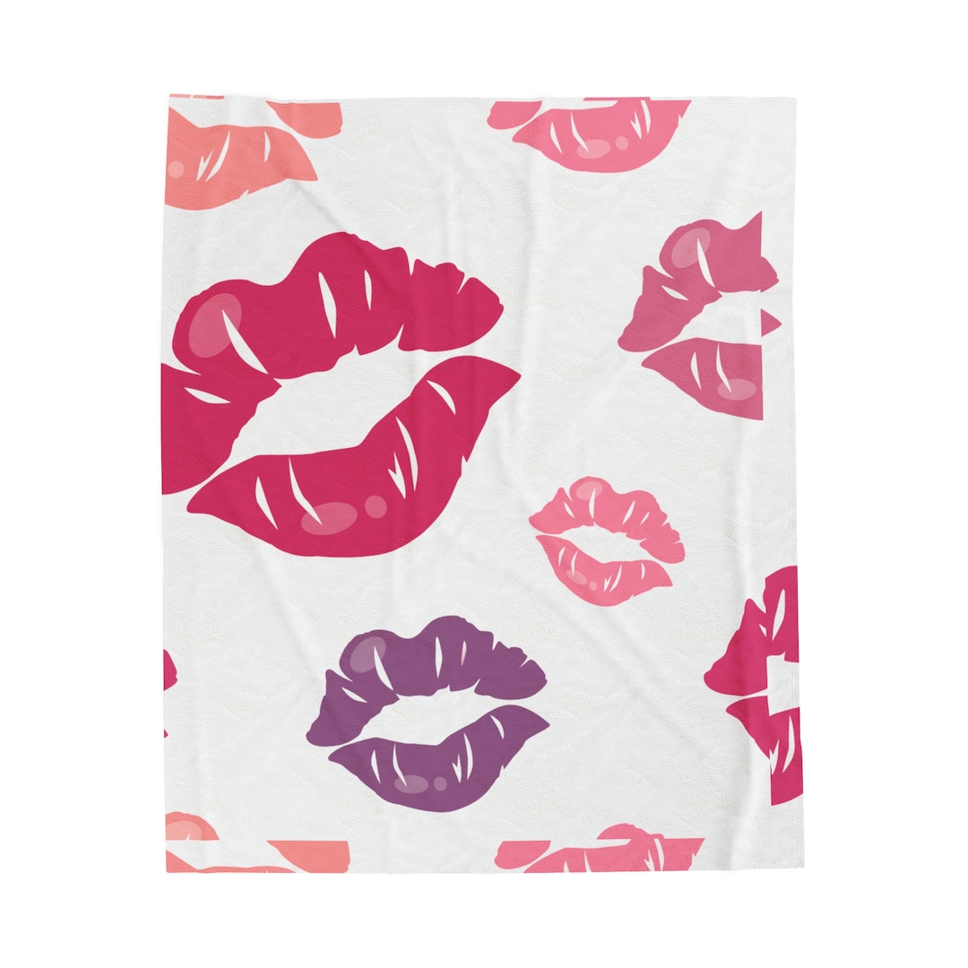 Kiss Me Please Velveteen Plush Blanket - Etsy