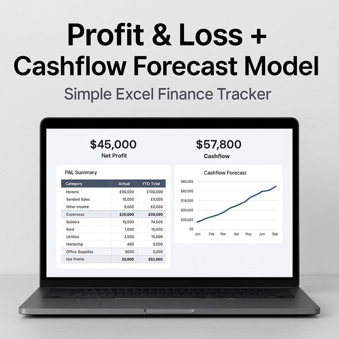 Profit & Loss Excel Template | Cashflow Forecast Model | Small Business ...