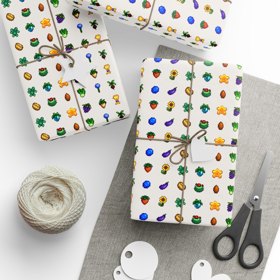 Stardew Valley Wrapping Paper | Pixel Art Gamer Gift Wrap - Etsy