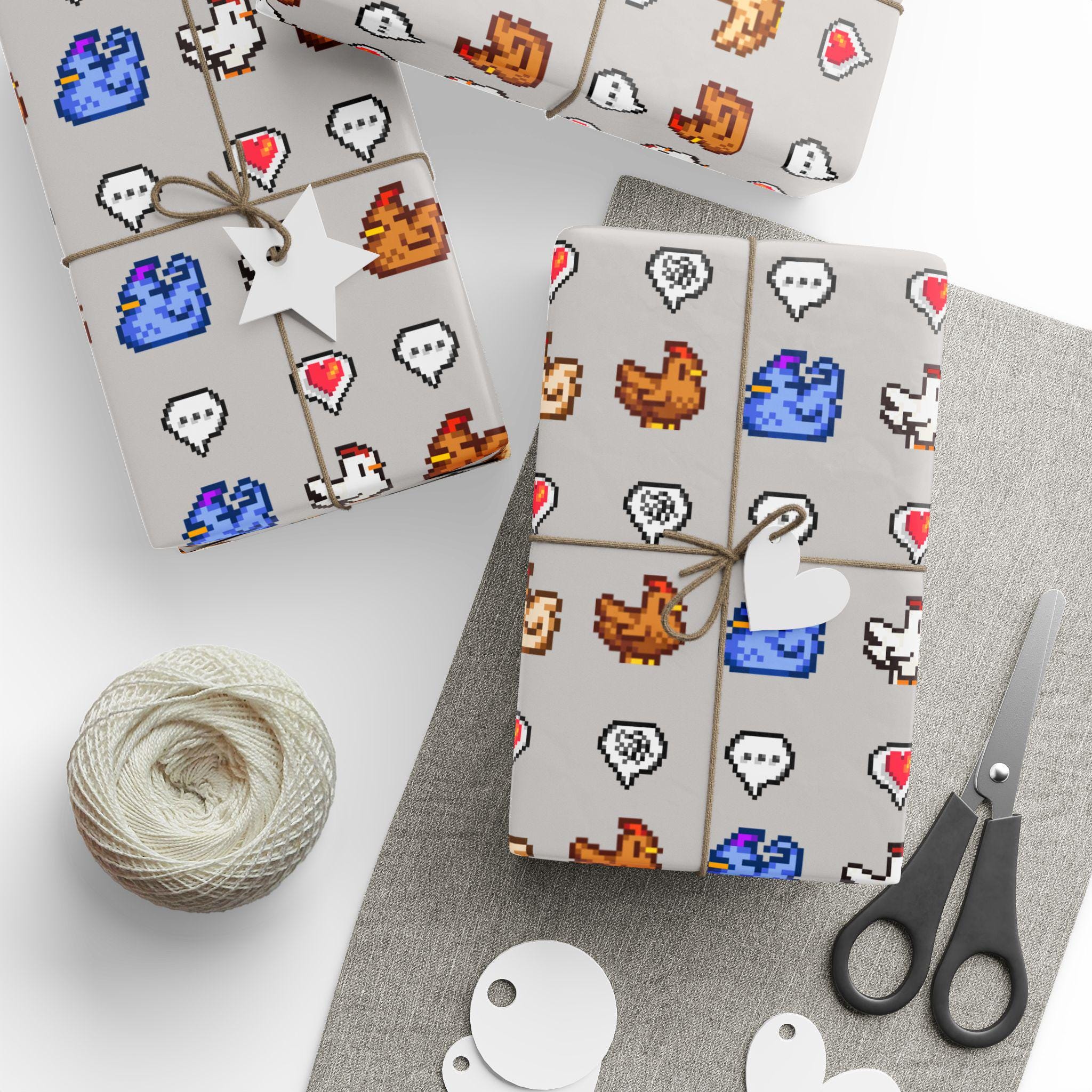 Stardew Valley Wrapping Paper | Gamer Chicken Gift Wrap - Etsy