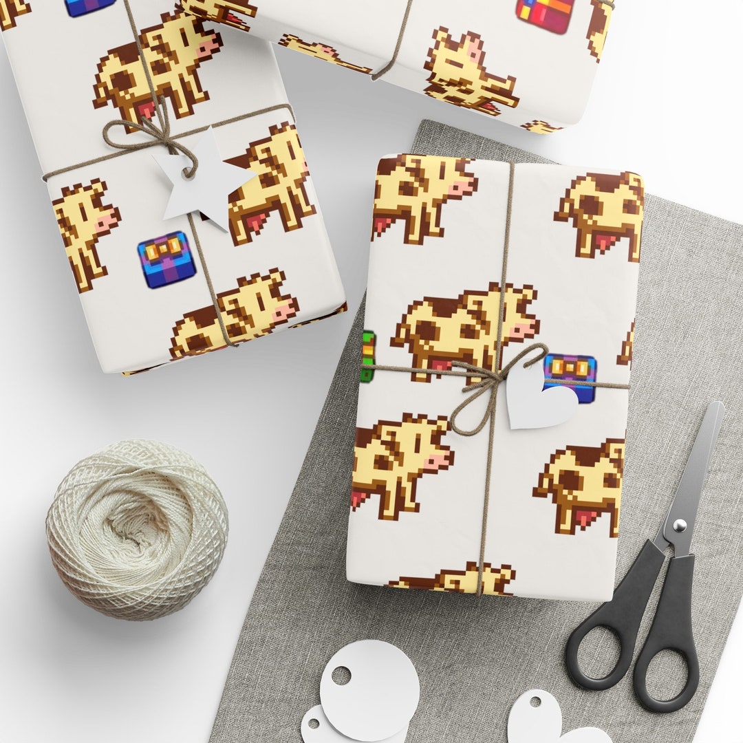 Stardew Valley Cow Wrapping Paper | Cozy Gamer Cow Gift Wrap for ...