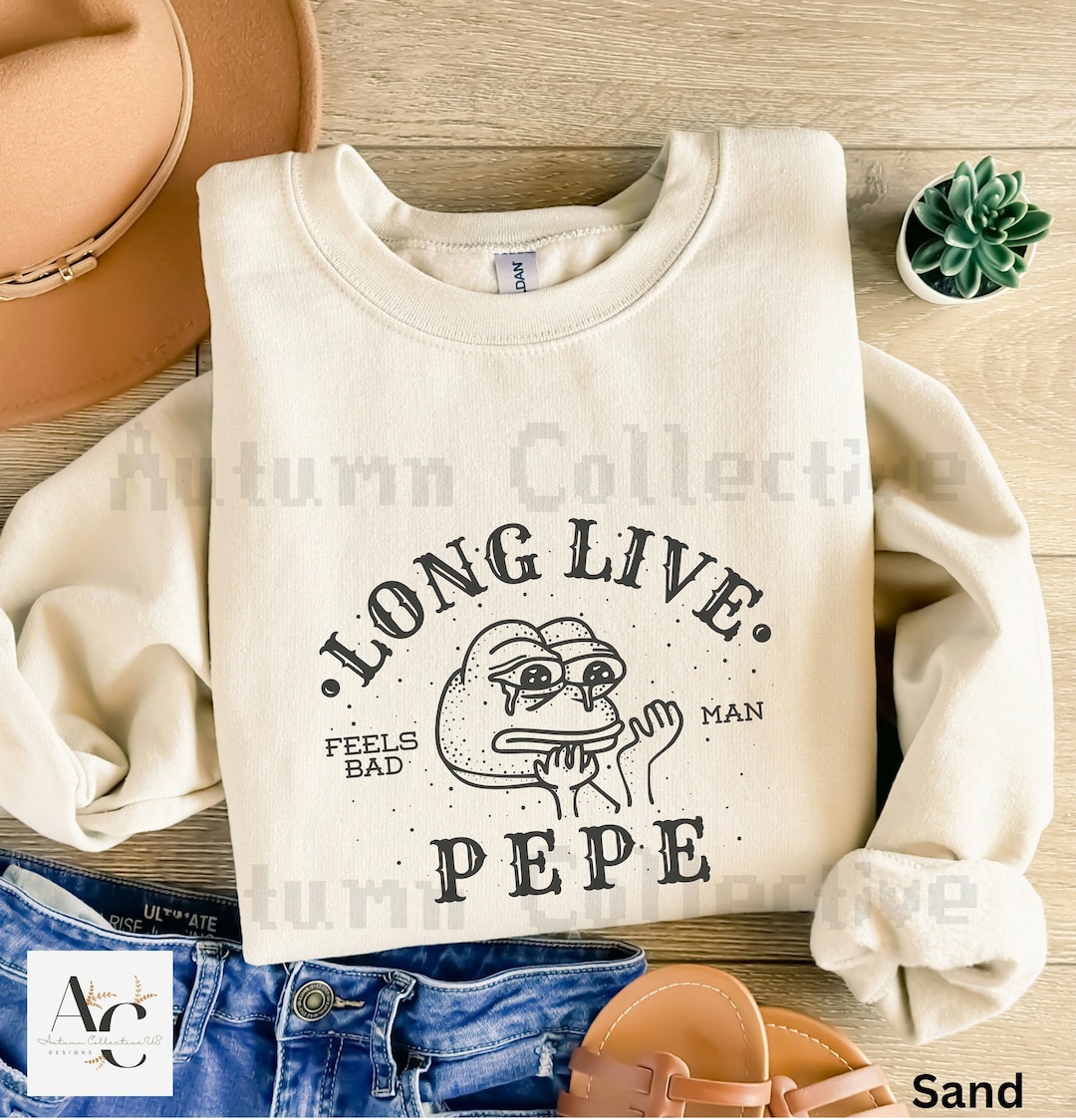 Pepe the Frog Sweatshirt, Feels Bad Man Meme, Funny Unisex Top - Etsy