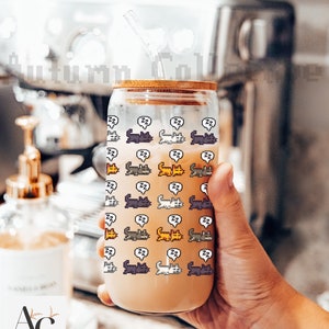 Stardew Valley Cat Sipper Glass - 16oz, Drinkware, Cute Cat Lover Gift ...