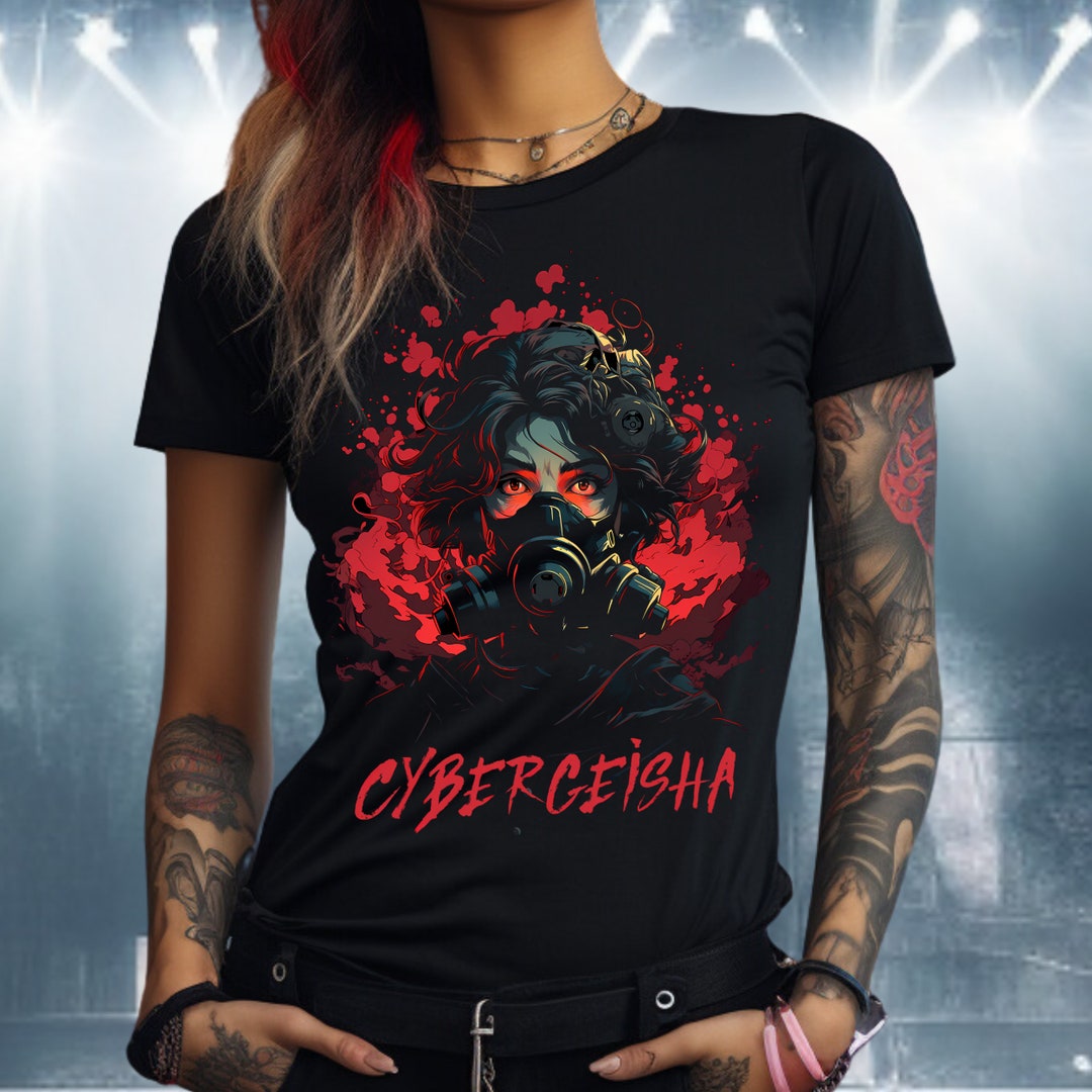 Cyberpunk Gas Mask Geisha Shirt Cyberpunk 2077 Cyberpunk - Etsy