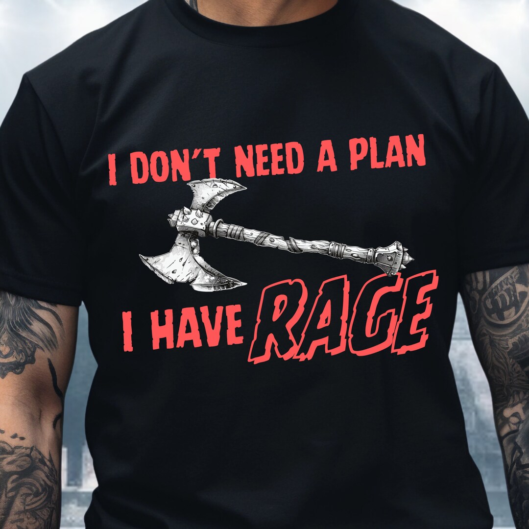 DND Barbarian Rage Shirt, Funny Dungeons and Dragons Shirt D&D Gift for ...