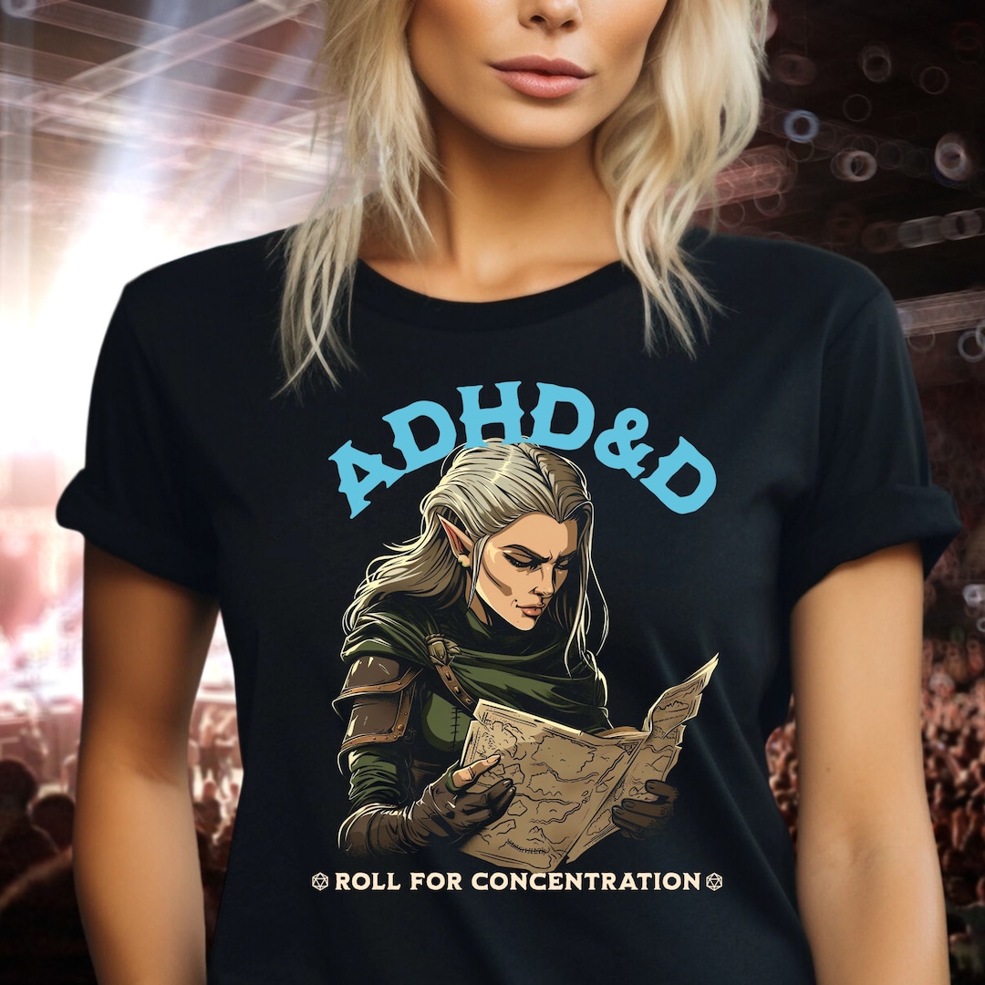 DND Funny Shirt, ADHD Attention Deficit Disorder Dungeons and Dragons D ...