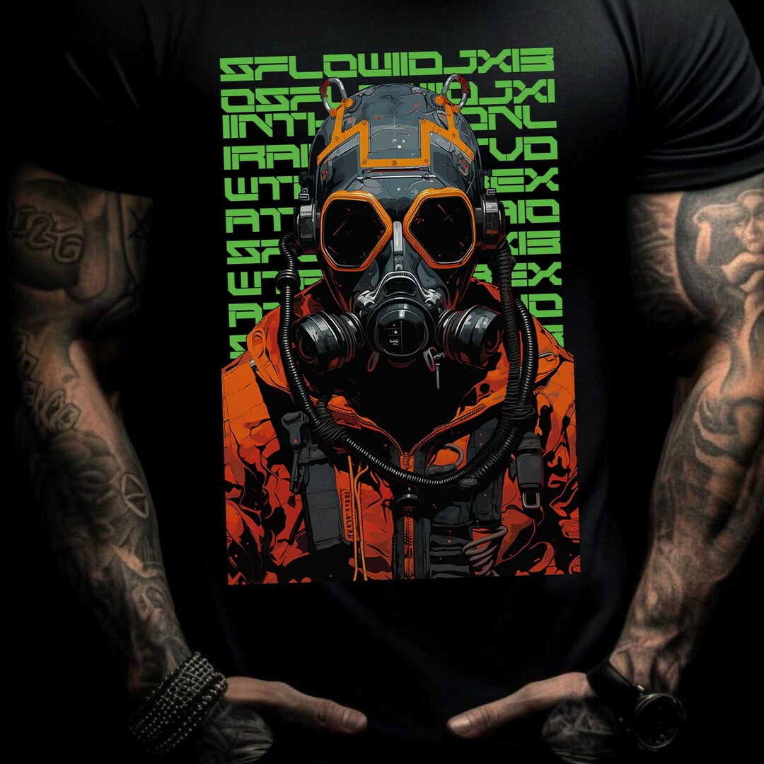 Cyberpunk Chernobyl Gas Mask Shirt, Nuclear War Dystopian Scifi Science ...