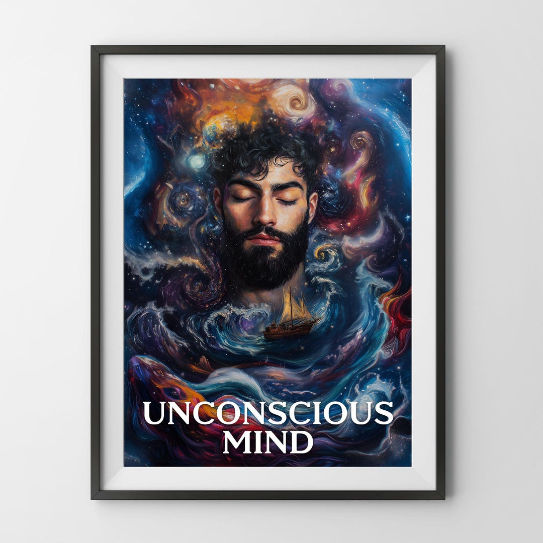 Unconsious Mind Board Game Poster, Freud Psychology Dream Painting ...