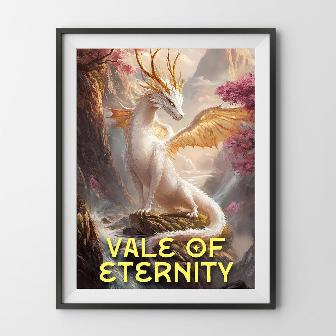 Vale of Eternity Board Game Poster, Fantasy Strategy Asian Dragon Print ...
