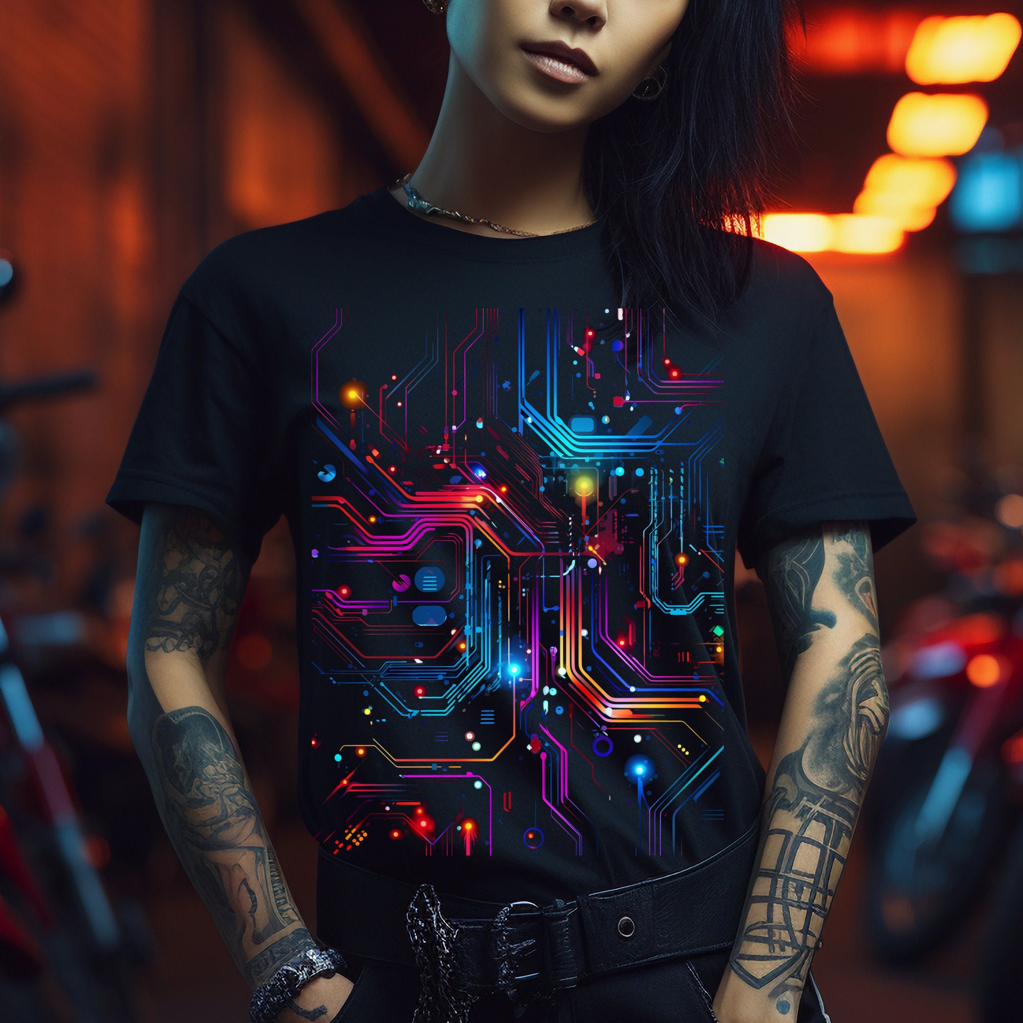 Cyberpunk Robot Shirt, Cyborg Android Cyber Punk Scifi Heart Cybernetic ...