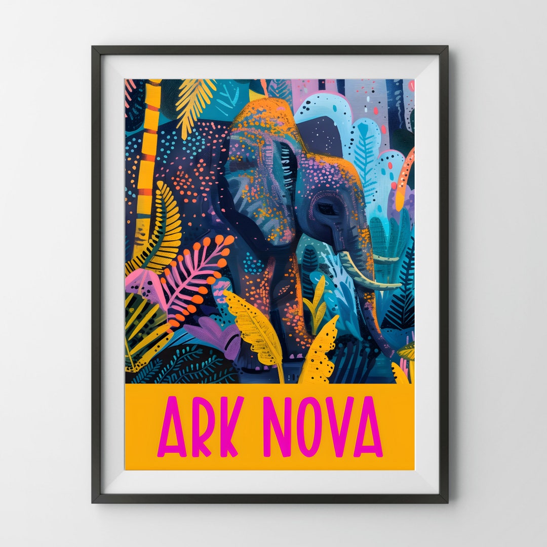 Ark Nova Board Game Poster, Zoo Painting Print Wall Art Strategy Game ...