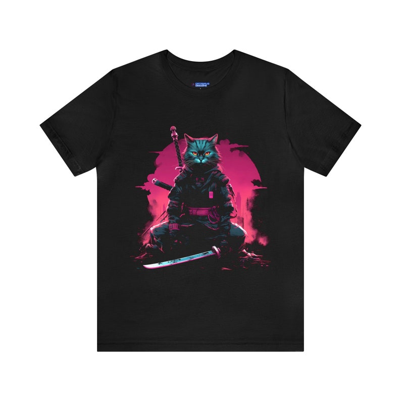 Samurai Cat Shirt, Japanese Science Fiction Scifi Cyber Punk Clothing ...