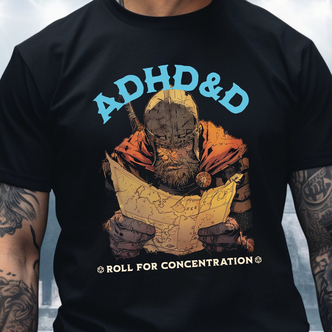 DND Funny Shirt, ADHD Attention Deficit Disorder Dungeons and Dragons D ...