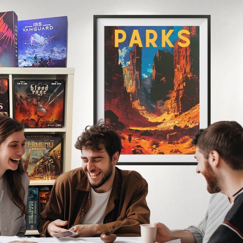 Parks Board Game Poster, Monument Valley Painting Print Wall Art Game ...