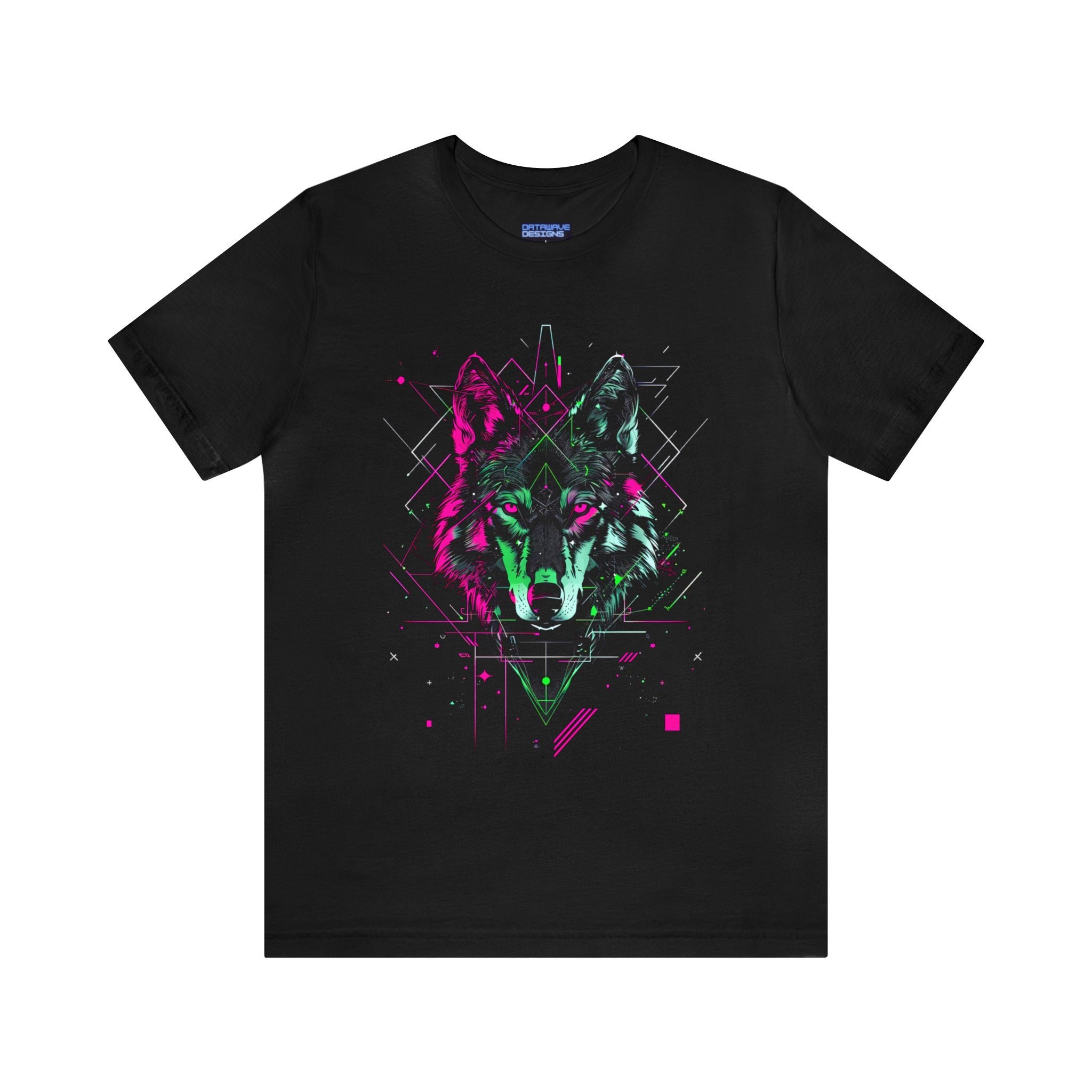 Cybergoth Synthwave Wolf, Dog Cyberpunk Goth Alternative Punk Geometric ...
