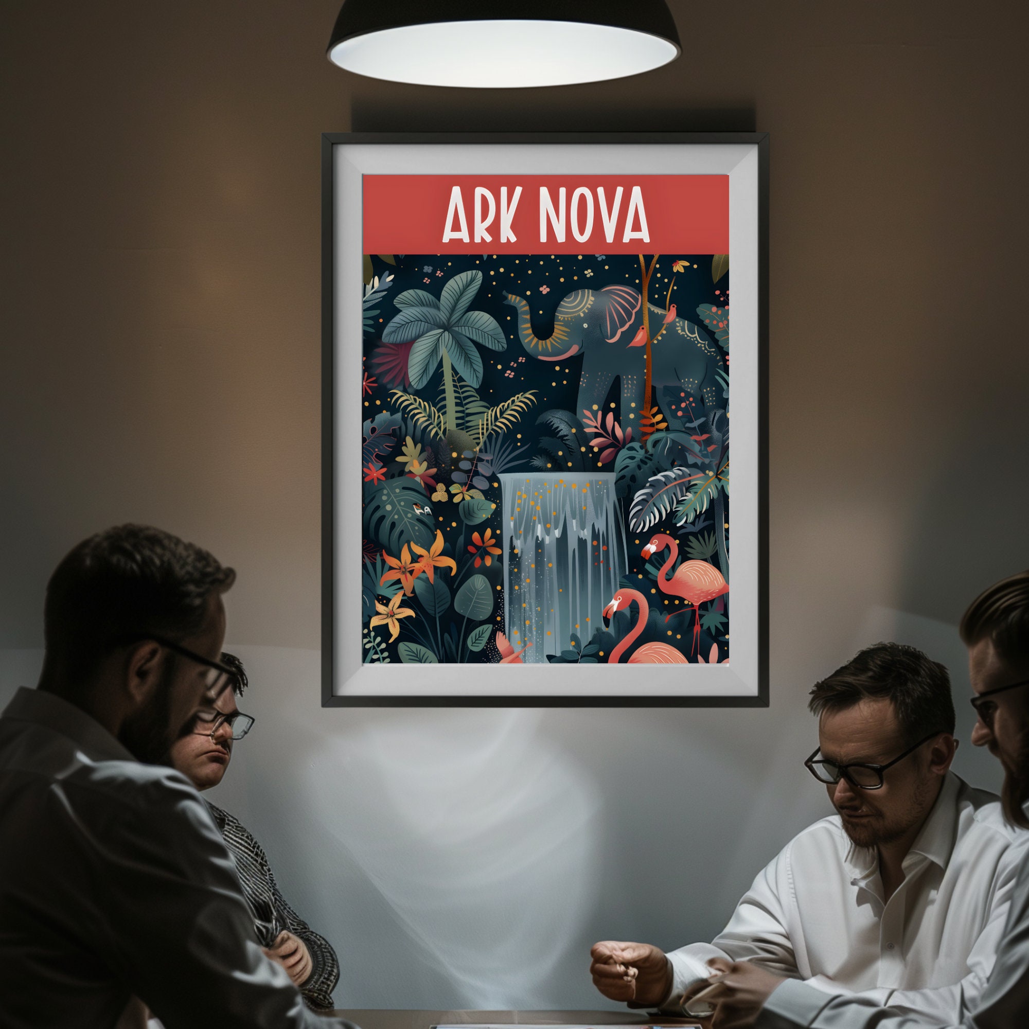 Ark Nova Board Game Poster, Zoo Painting Print Wall Art Strategy Game ...