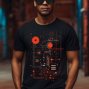 70s Science Fiction Electric Circuit Pattern Shirt, Cyberpunk Scifi Sci ...