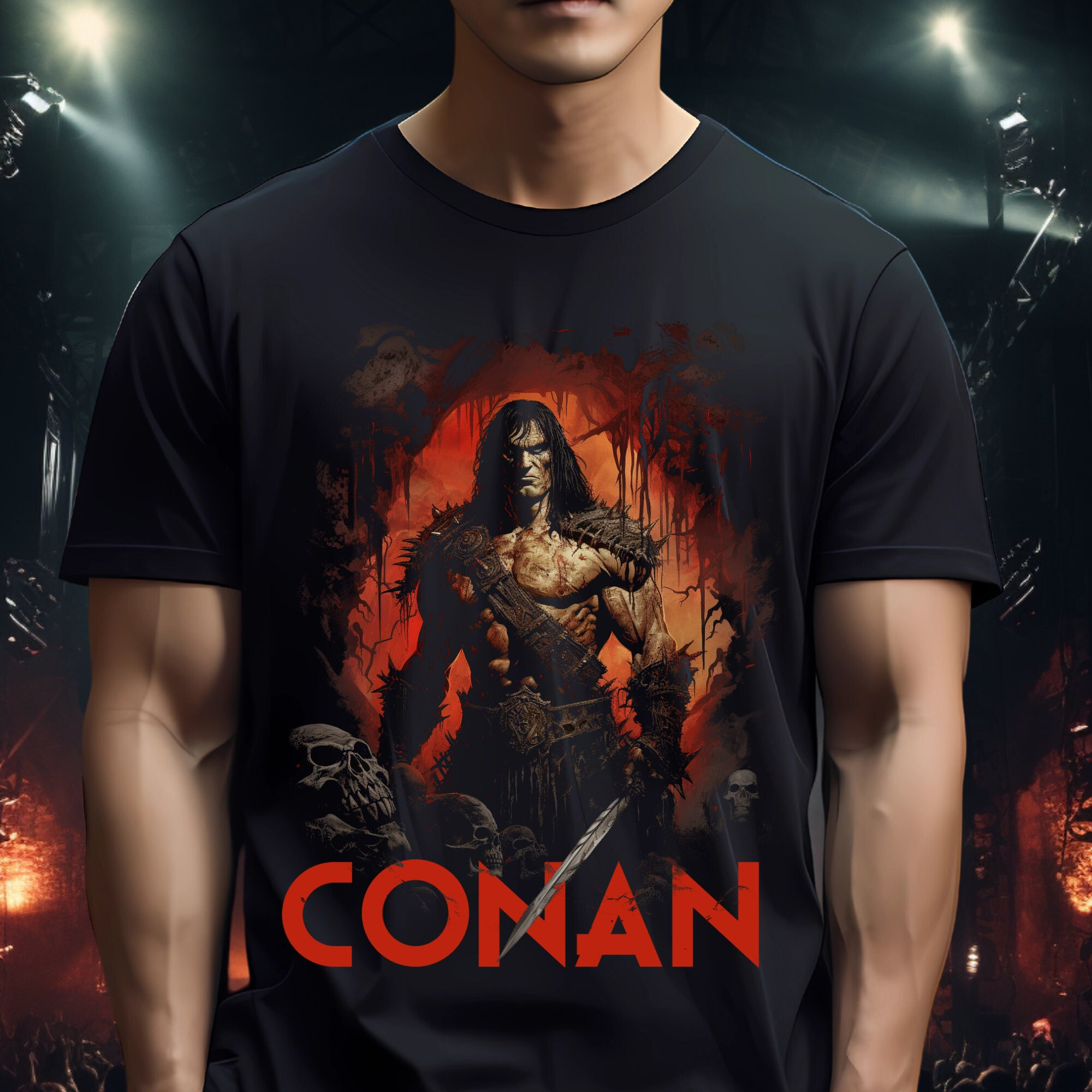 Conan the Barbarian Shirt, Sword and Sorcery Dark Fantasy Gothic Comic ...