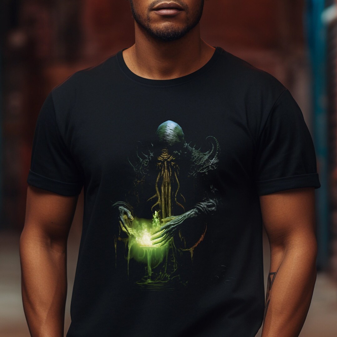 H.P. Lovecraft Cthulhu Wizard Shirt, Goth Grunge Retro Fantasy ...