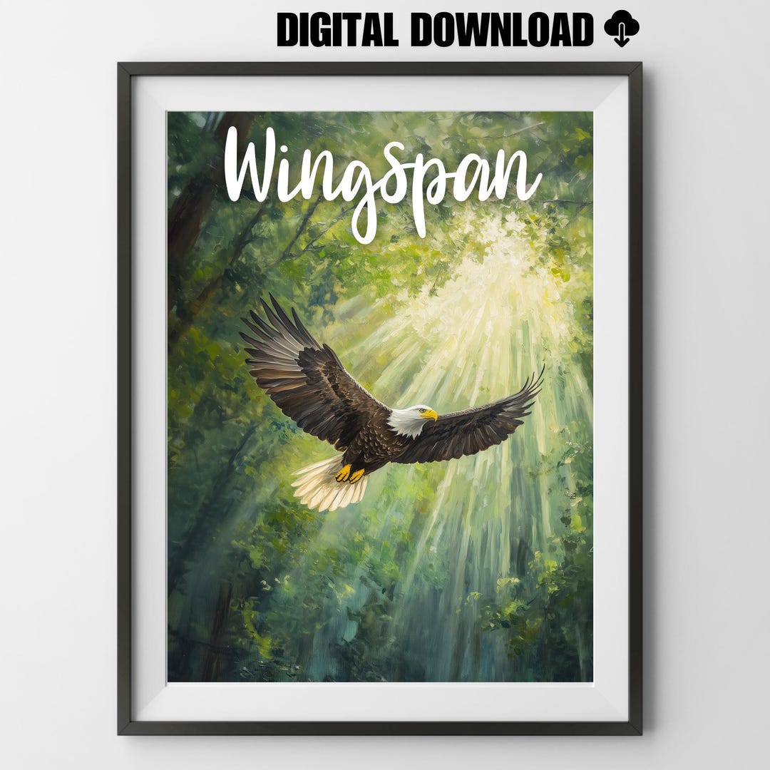 Wingspan Digital Board Game Poster, Eagle Bird Painting Print Wall Art ...