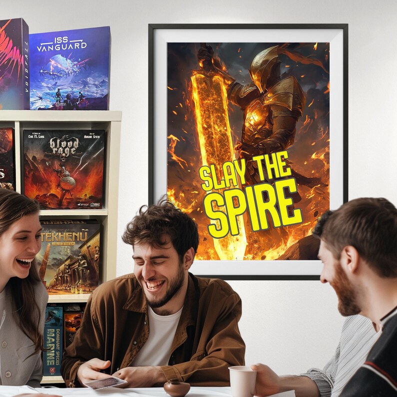 Slay the Spire Game Poster, Fantasy Strategy Print Gift for Board Gamer ...