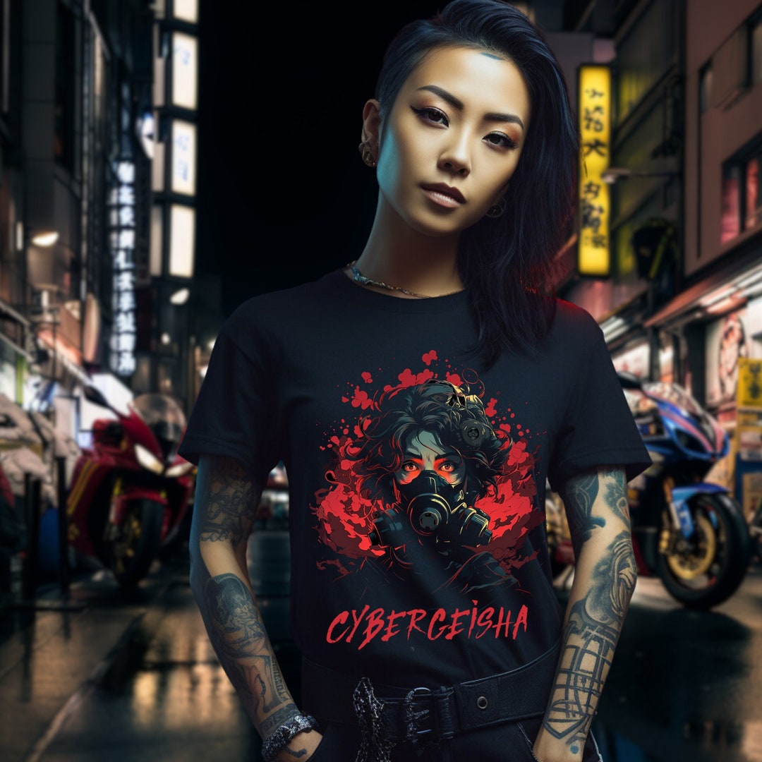 Cyberpunk Gas Mask Geisha Shirt, Cyberpunk 2077 Cyberpunk Shirt ...