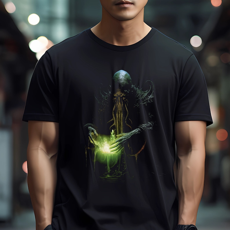 H.P. Lovecraft Cthulhu Wizard Shirt, Goth Grunge Retro Fantasy ...
