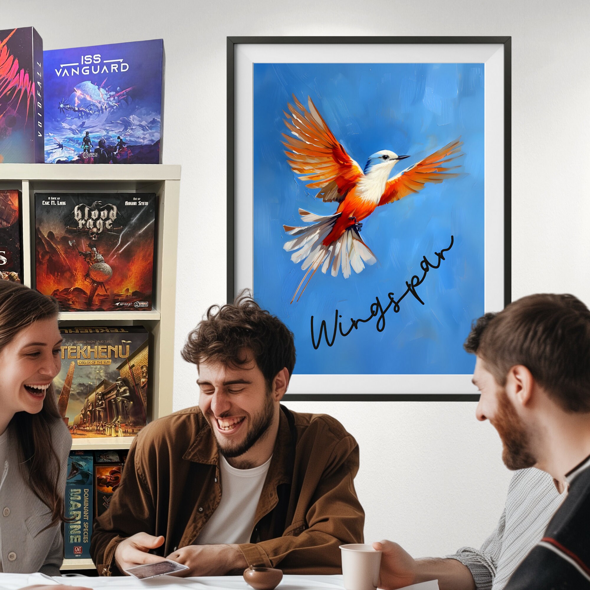 Wingspan Board Game Poster, Birds Feeder Cards Painting Strategy Game ...