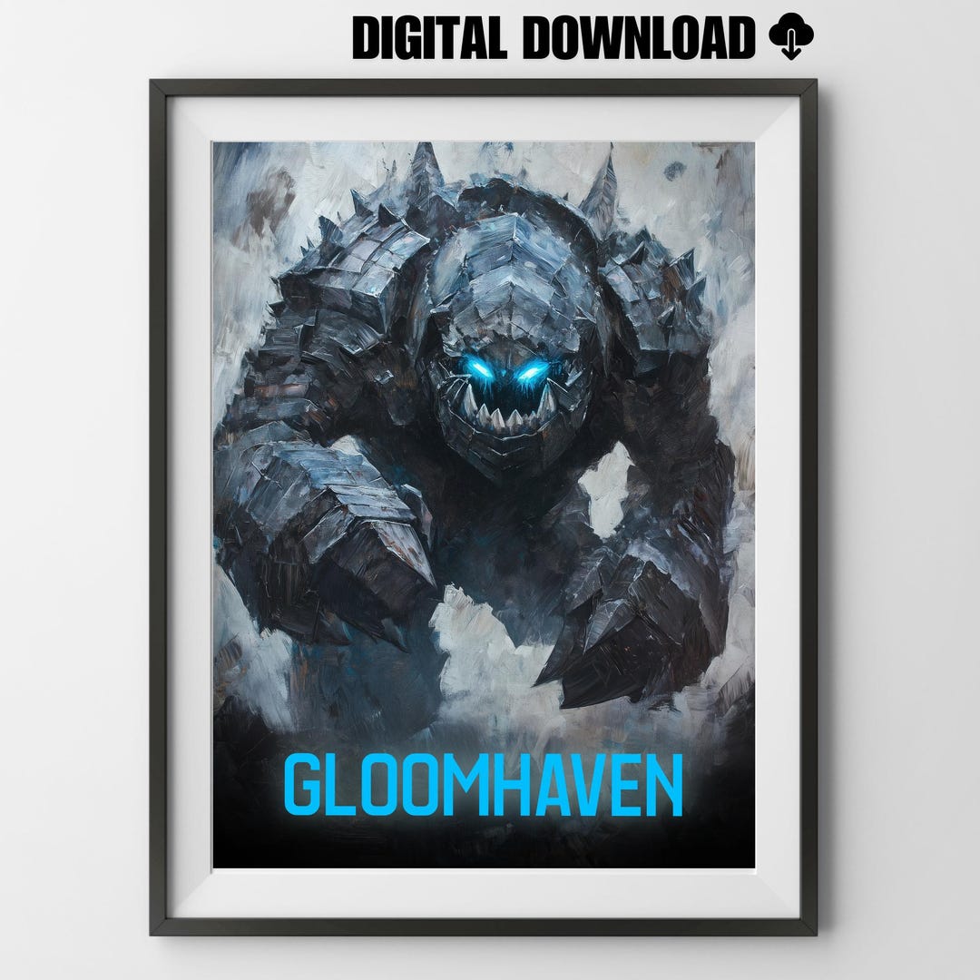 Gloomhaven Digital Board Game Print, Fantasy Painting Poster Wall Art ...